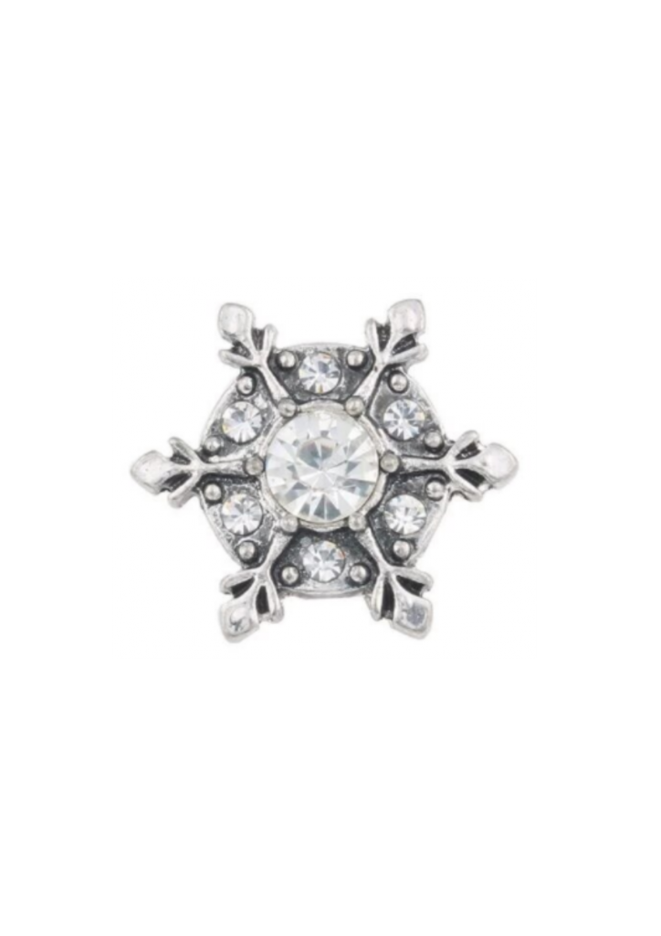 20 mm Stunning White Snowflake Snap - Oh Snap Jewellery
