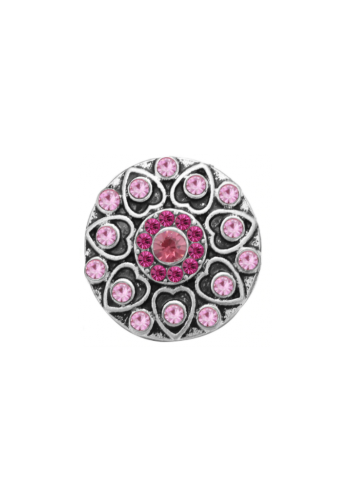 20 mm Light Pink Heart Cluster Snap - Oh Snap Jewellery